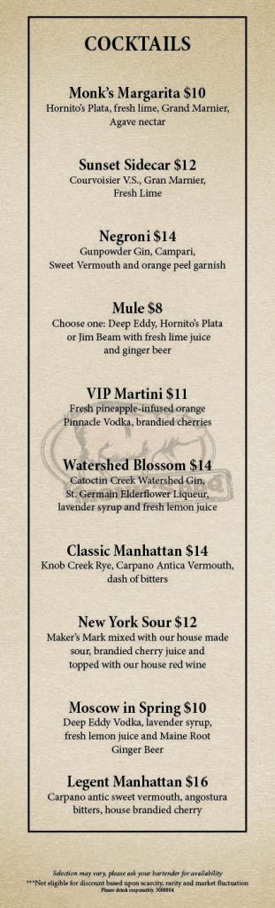 Cocktails | Monk's BBQ